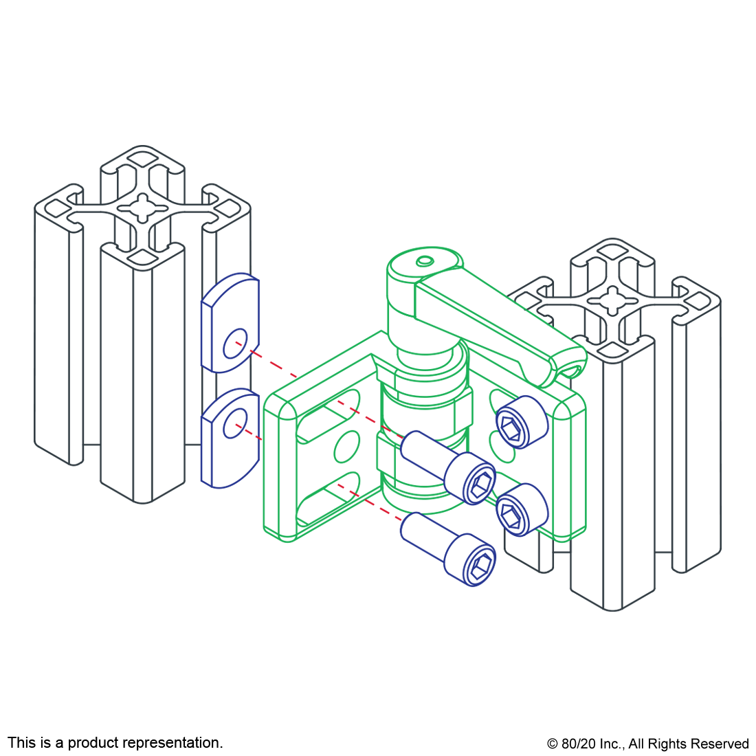 12087 | 45 Series 4 Hole - Slotted Locking Zinc Hinge | CPI Automation