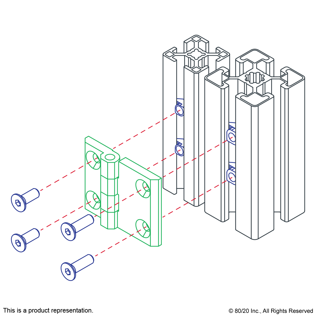 12065 | 30 to 45 Series 4 Hole - Transition Hinge | CPI Automation