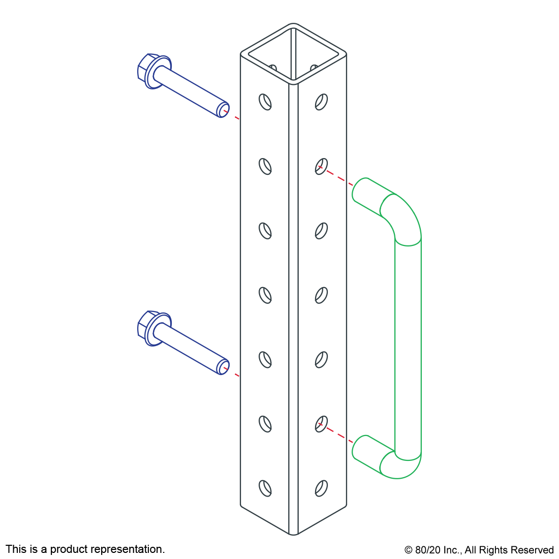 2889 | Ready Tube Aluminum Handle: 1/2" Round x 6.0" | CPI Automation