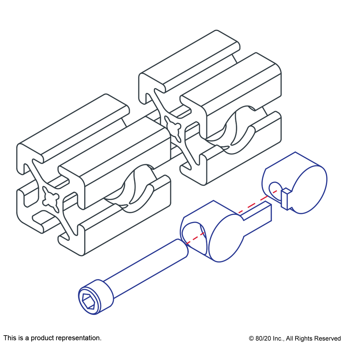 40-3370-Black | 40 Series M8 Butt Fastener | CPI Automation