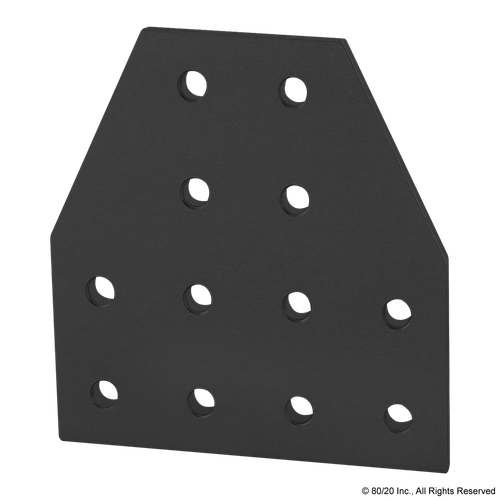 25-4125-Black | 25 Series 12 Hole - Tee Flat Plate | CPI Automation