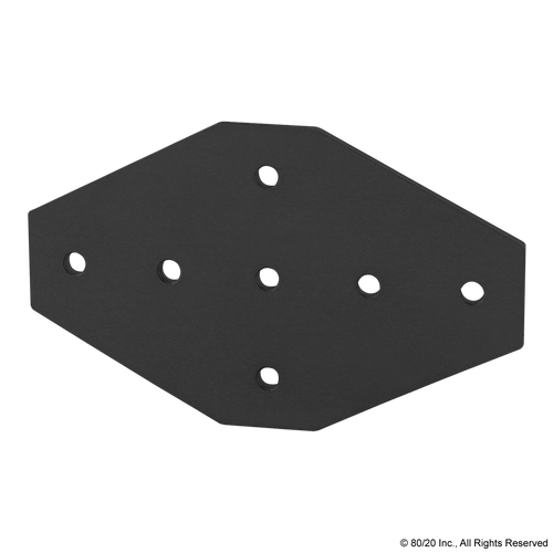 30-4335-Black | 30 Series 7 Hole - Cross Flat Plate | CPI Automation