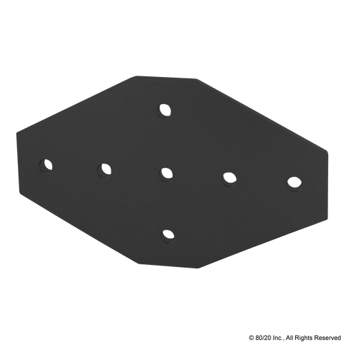 40-4335-Black | 40 Series 7 Hole - Cross Flat Plate | CPI Automation