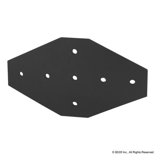 45-4335-Black | 45 Series 7 Hole - Cross Flat Plate | CPI Automation