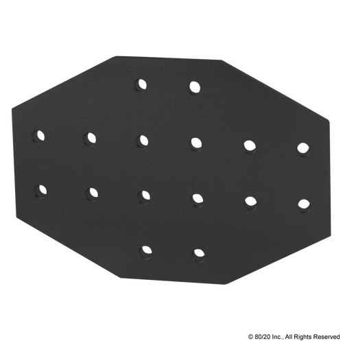 40-4370-Black | 40 Series 16 Hole - Cross Flat Plate | CPI Automation