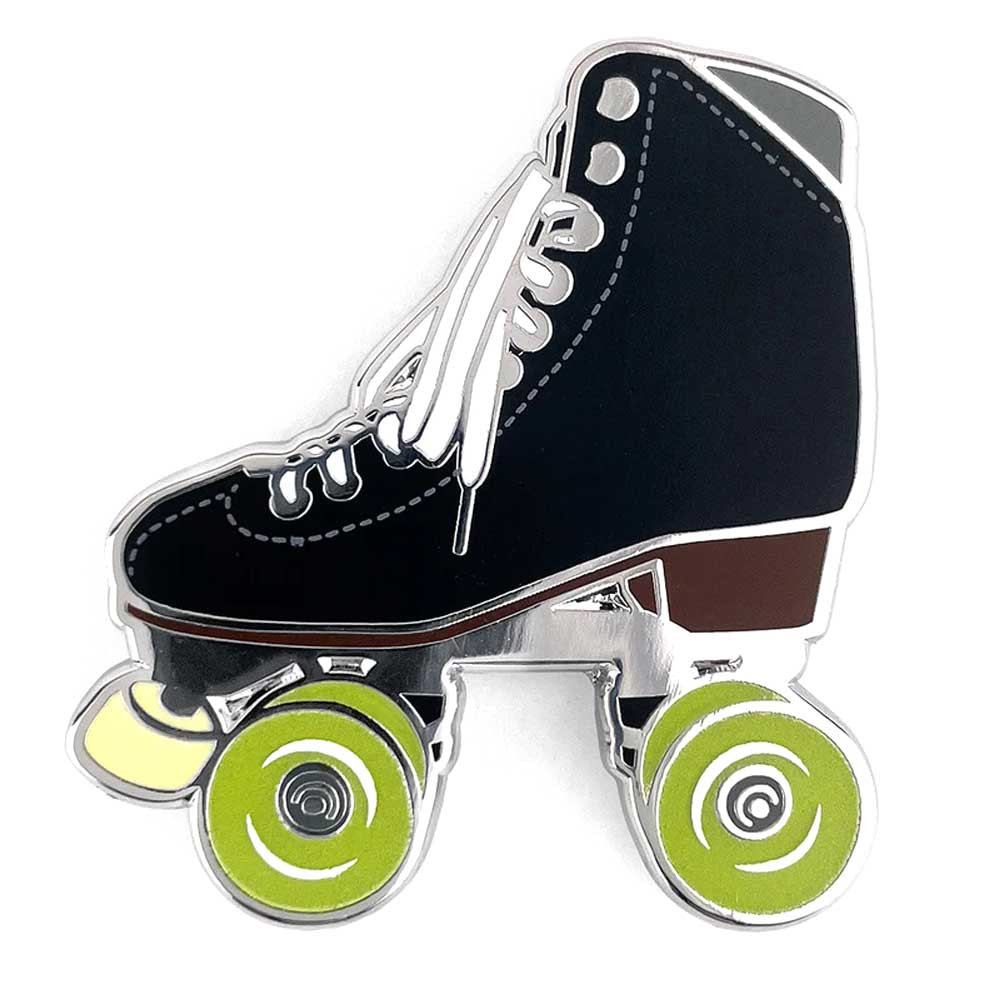 Roller Skate Pin with Glow-in-the-dark Wheels - Many Colors