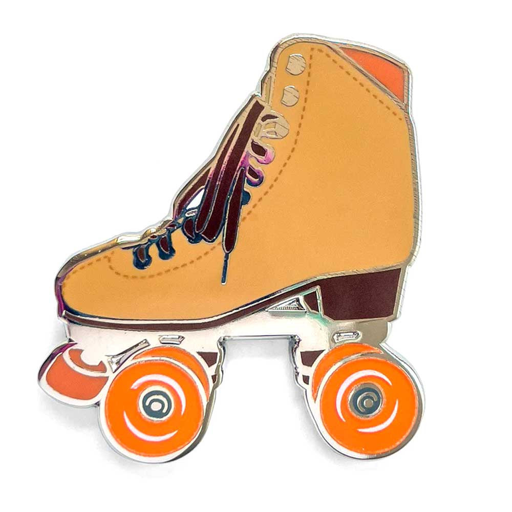 Roller Skate Pin with Glow-in-the-dark Wheels - Many Colors
