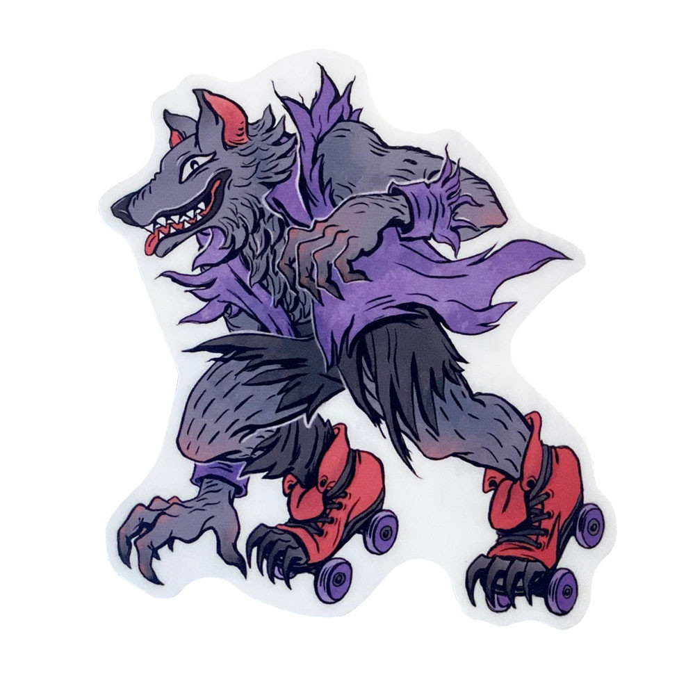 Werewolf Monster Skater Sticker