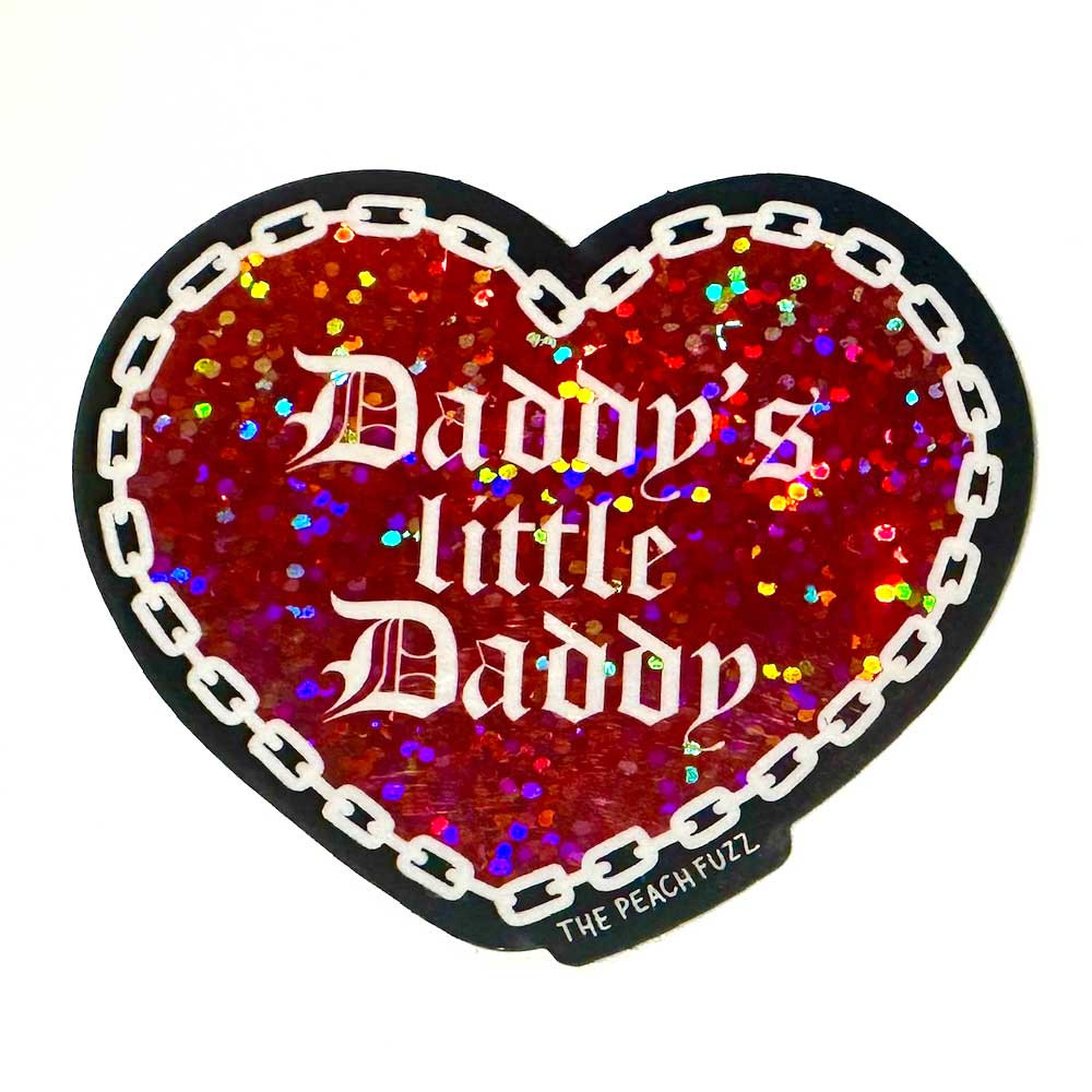 Daddy's Little Daddy Glitter Sticker