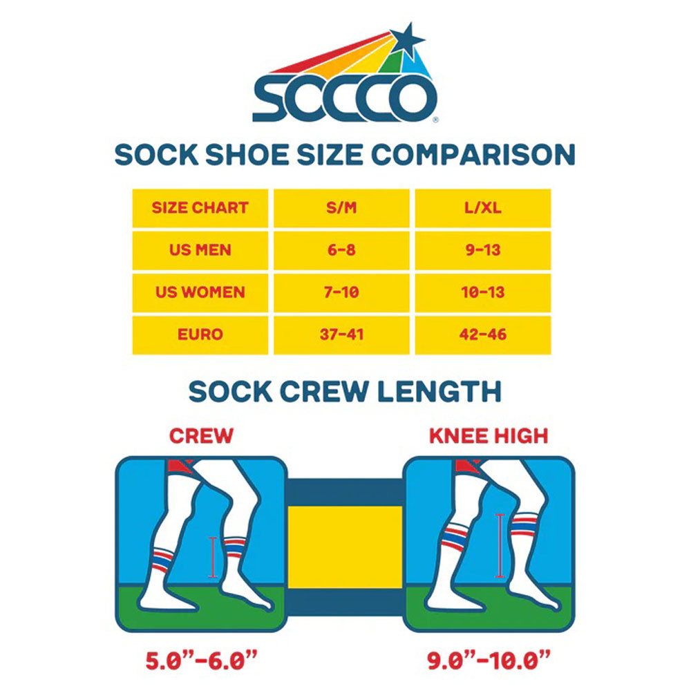 SOCCO Three Stripe Maroon and Vegas Gold - White Crew Socks