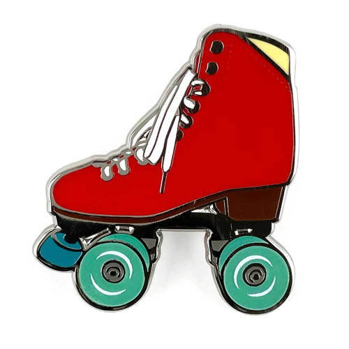 Roller Skate Pin with Glow-in-the-dark Wheels - Many Colors