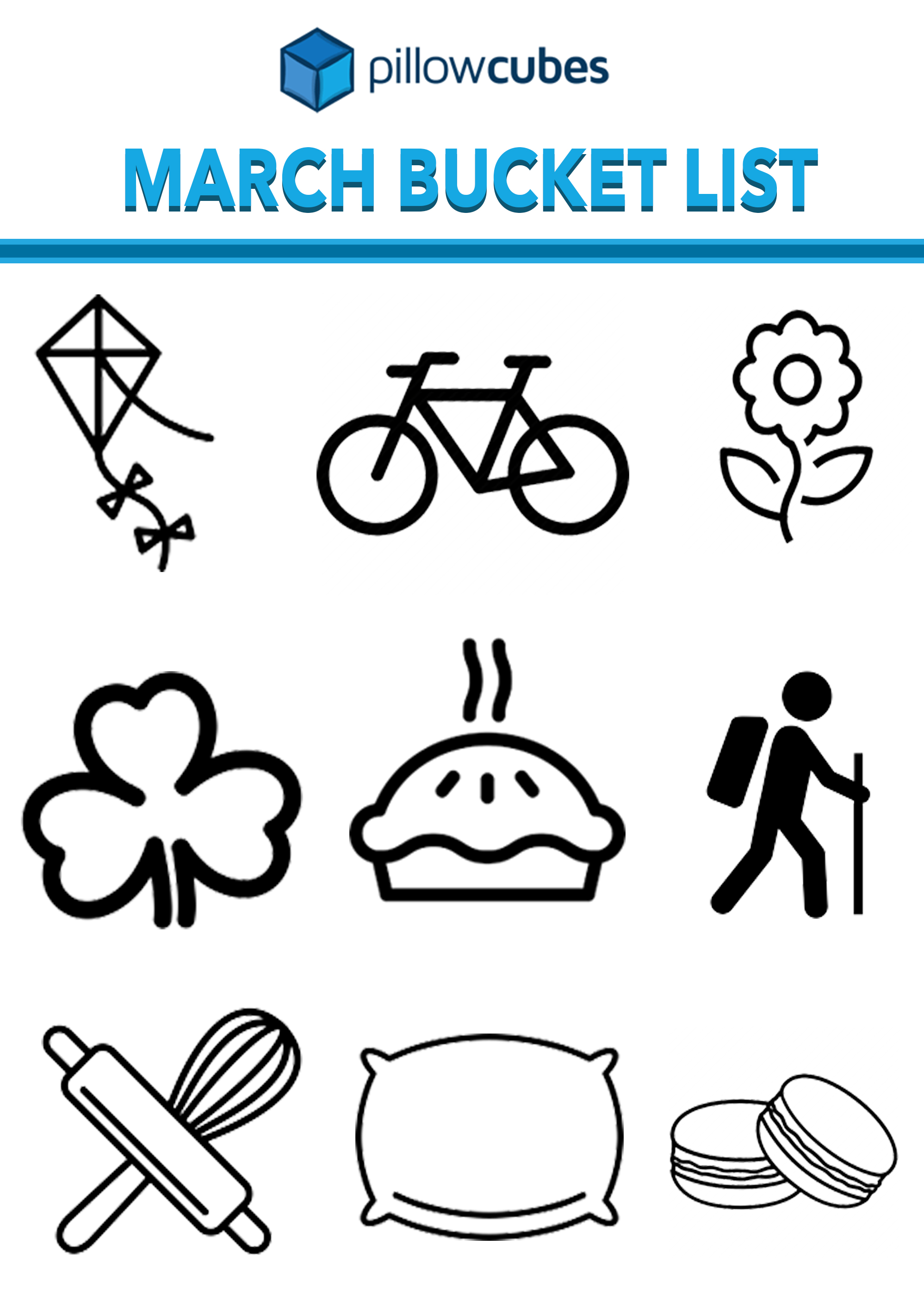 Ultimate March Bucket List - Wilport Pillow Co