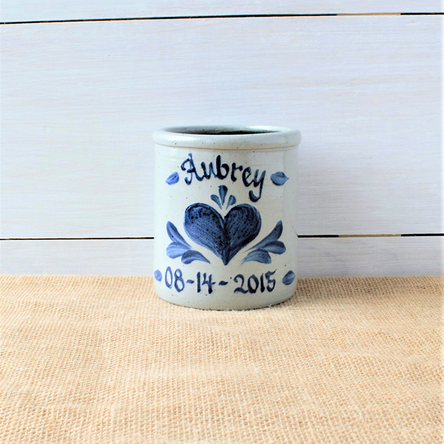 Personalized Heart Design Crock - 1 Quart (246)