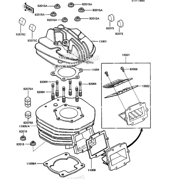 1981-1984 Kawasaki KDX250 KX500 11009-1950 Reed Valve Gasket
