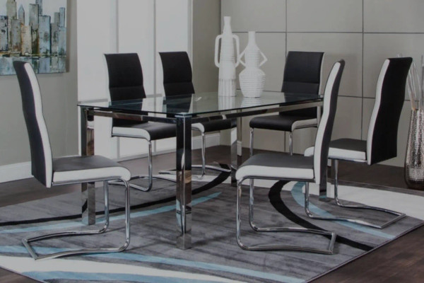 Cramco ND658 Skyline Black White Dining Room Set | Bi-Rite Furniture