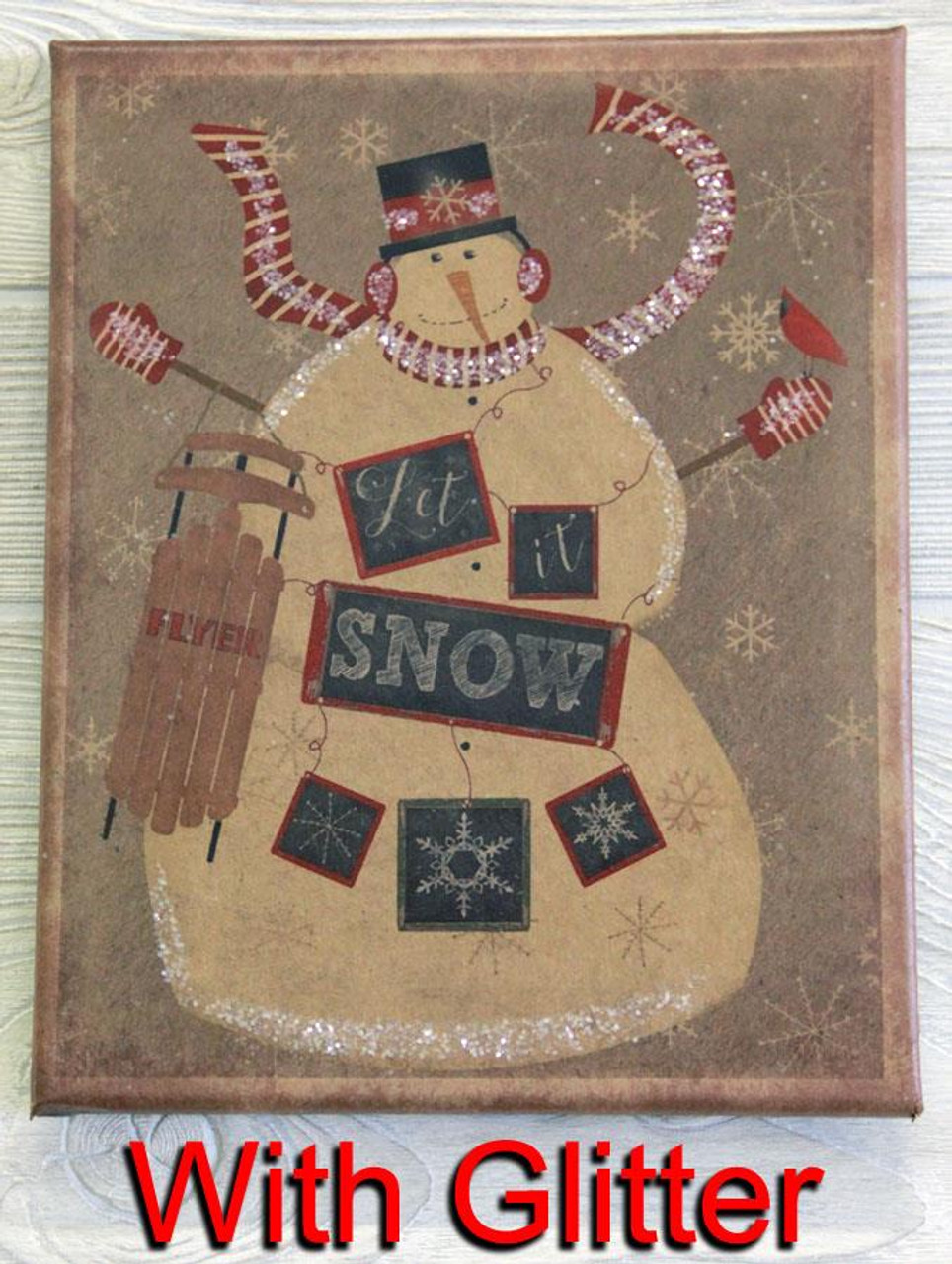 8X10 SNOWMAN LET IT SNOW