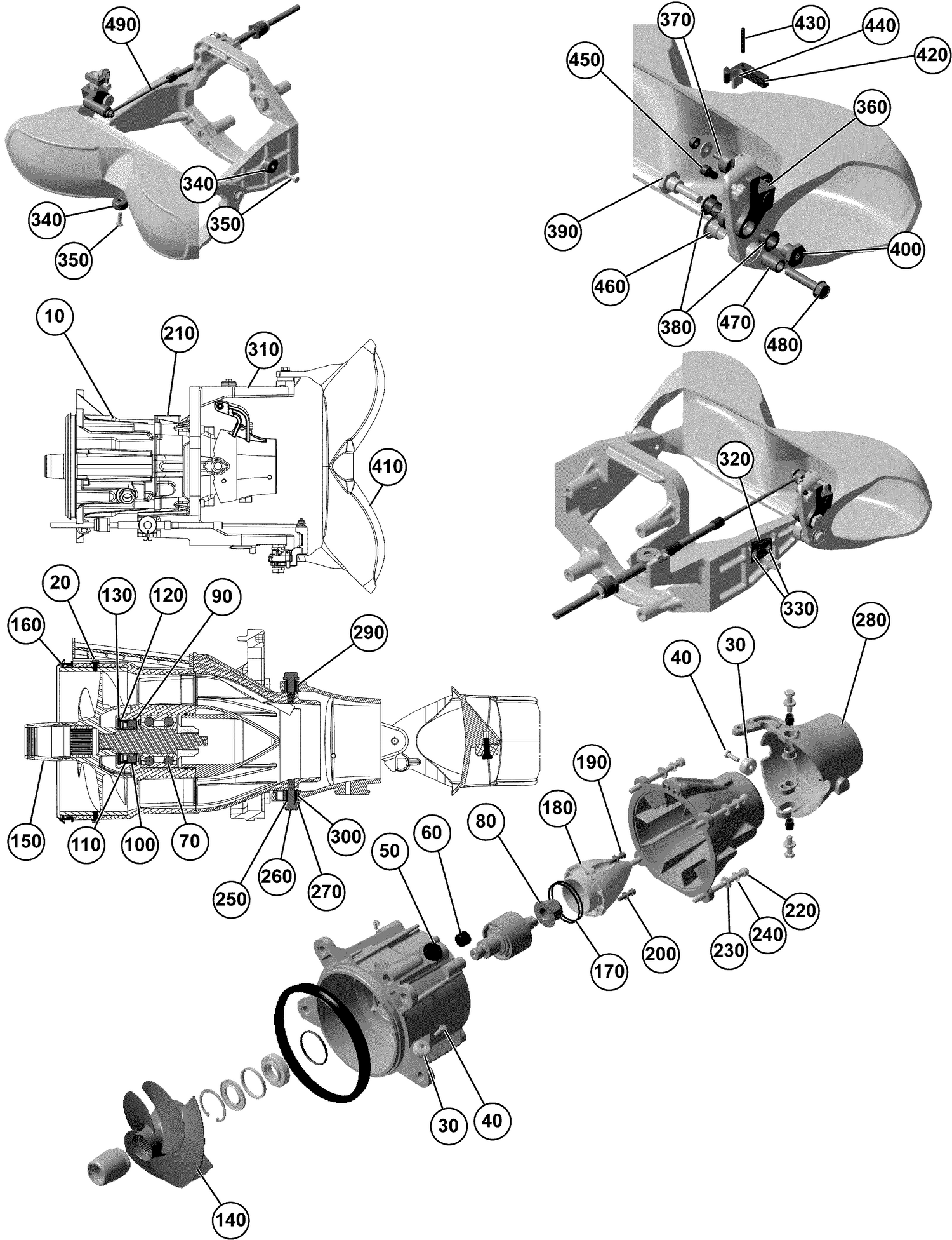 BRP Parts Diagrams - Vortex 203 - Single 300 HP - Single & Twin 300 Jet ...