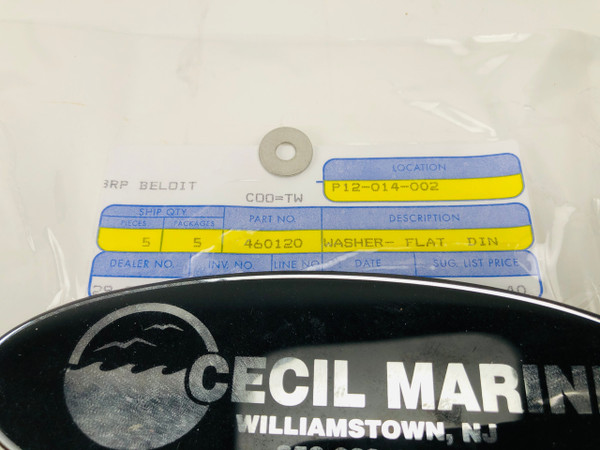$1.99* GENUINE BRP no tax* WASHER- FLAT DIN 460120 *In Stock & Ready To Ship! - Cecil Marine