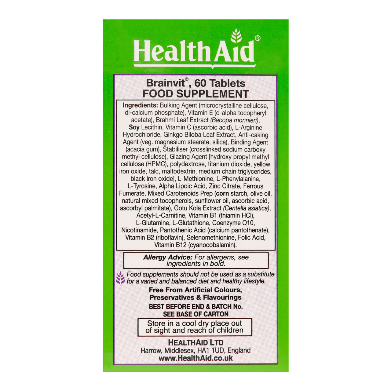 HealthAid Brainvit 60 Vegeterian Tablets | VictoriaHealth
