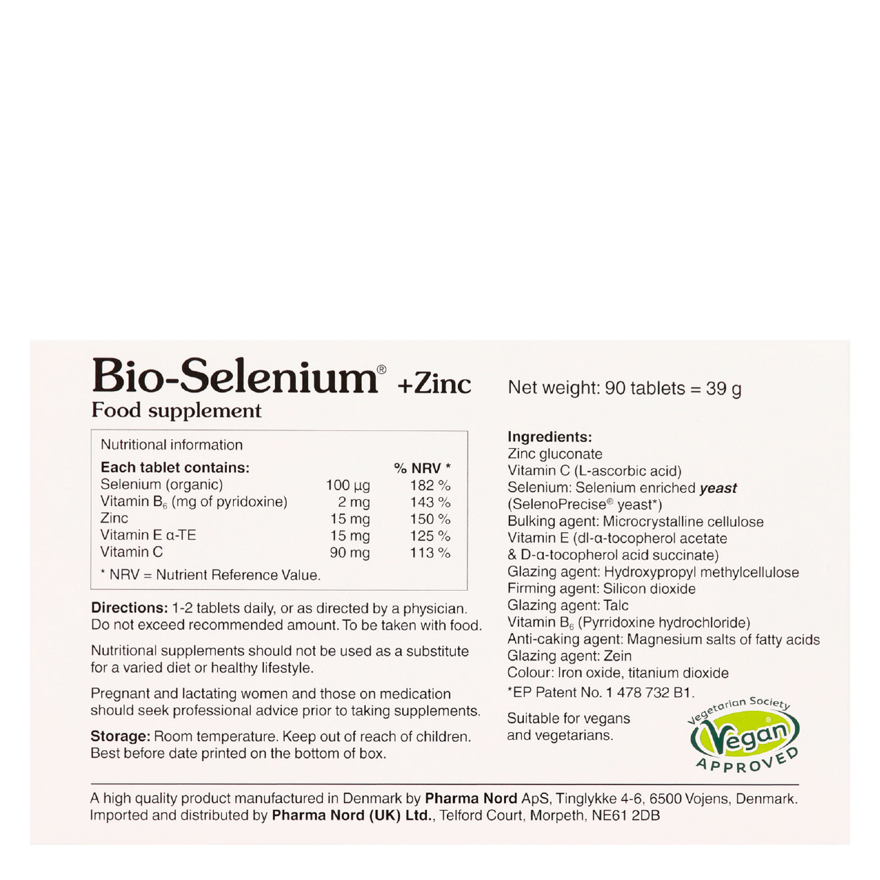 Pharma Nord Bio Selenium & Zinc 90 Tablets