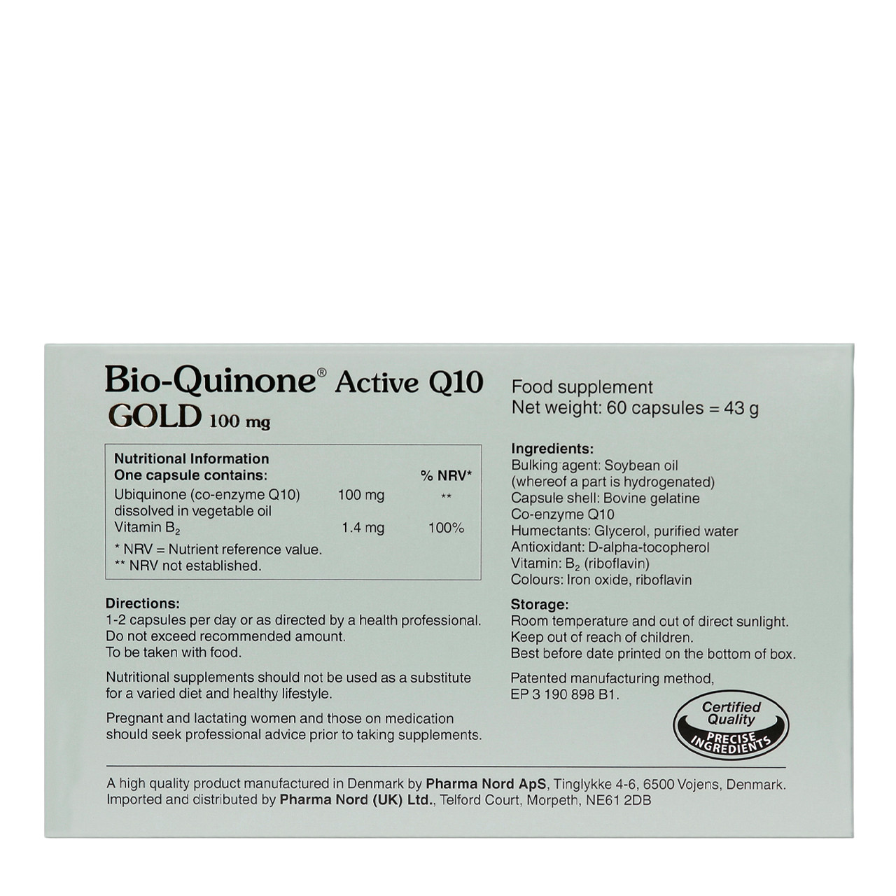 Pharma Nord Bio-Quinone Q10 GOLD, 100mg 60 Capsules - VictoriaHealth