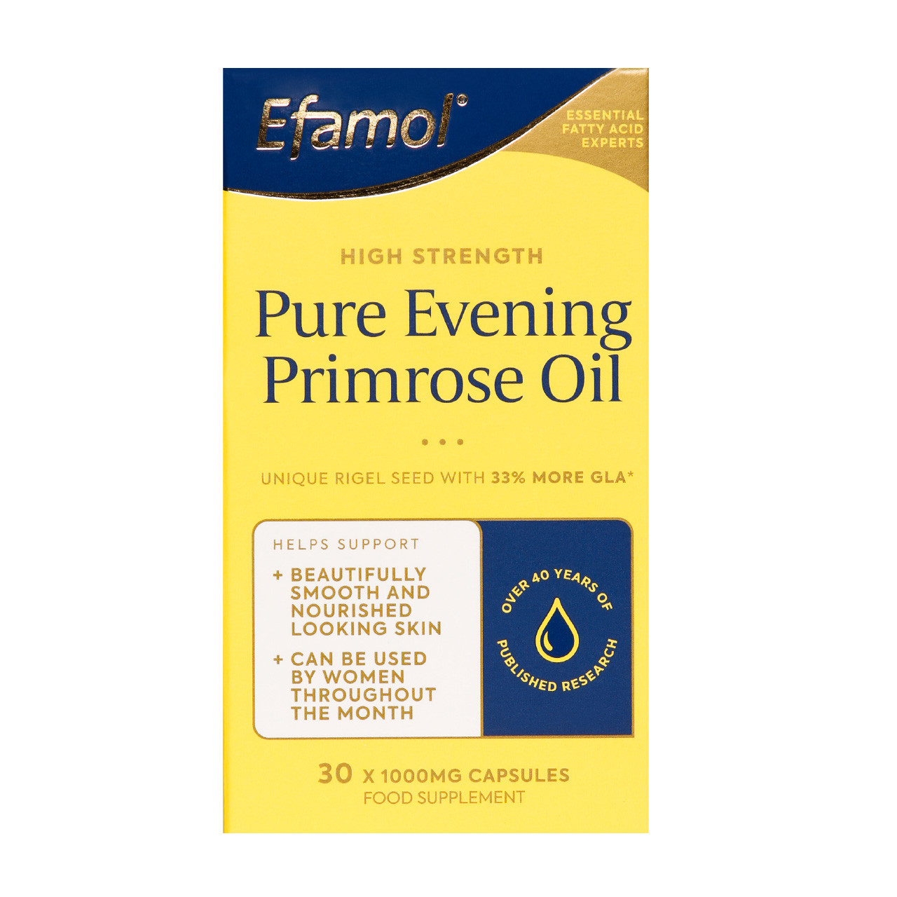 Efamol High Strength Pure Evening Primrose Oil, 1000mg x 30 Capsules ...