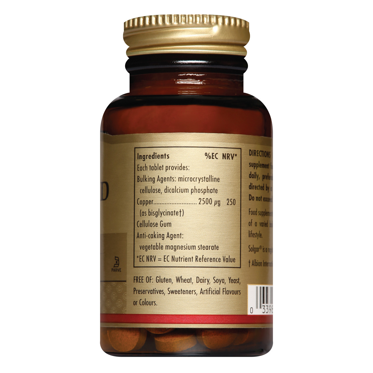 Solgar Chelated Copper, 100 Tablets - VictoriaHealth