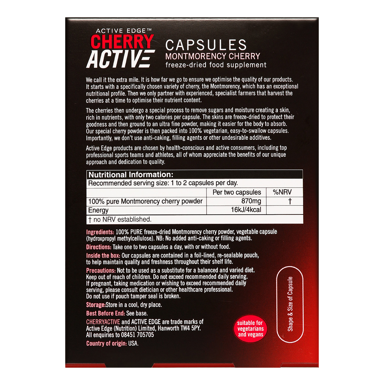 Active Edge CherryActive, 30 Capsules - VictoriaHealth