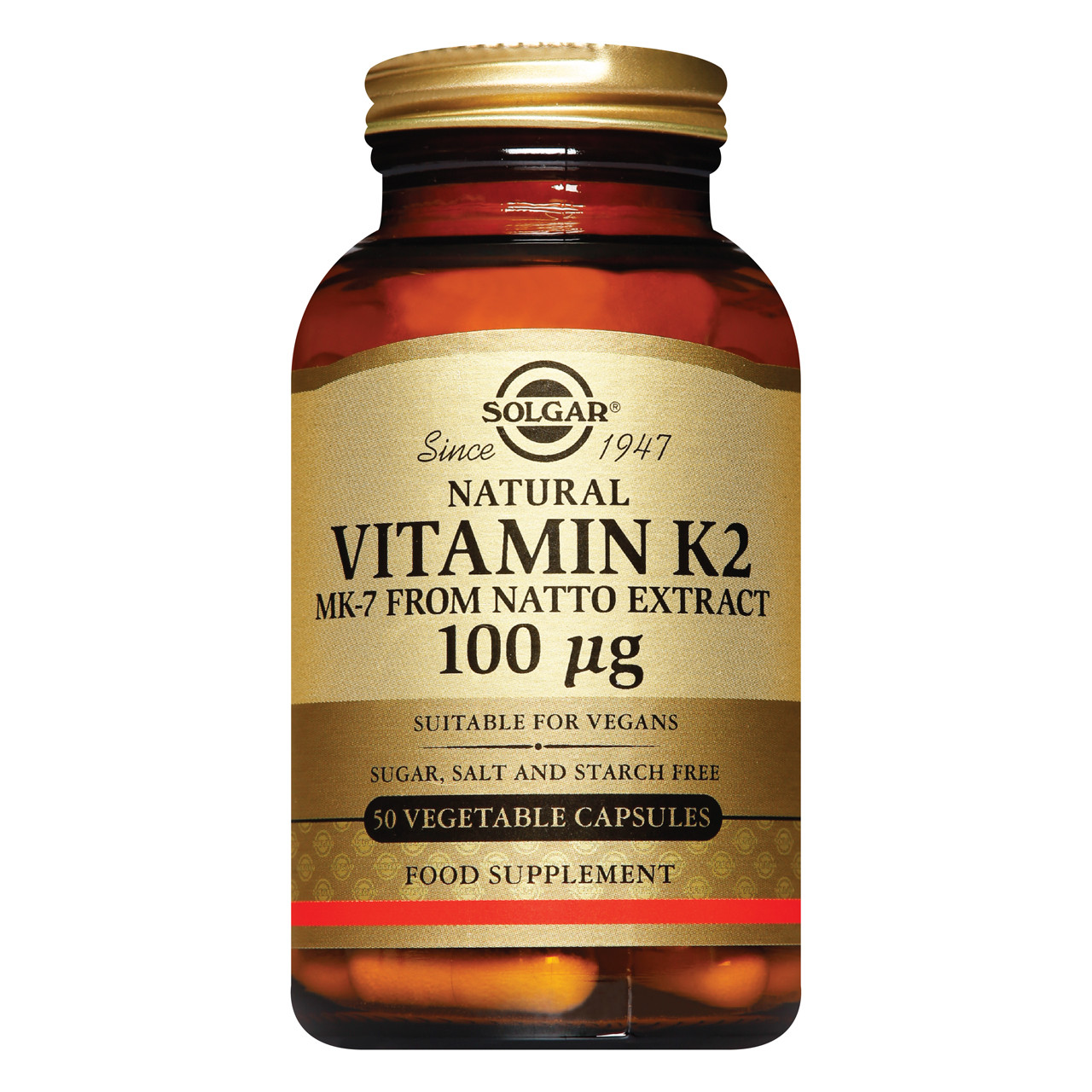 Solgar Vitamin K2, 100mcg 50 Vegetable Capsules - VictoriaHealth