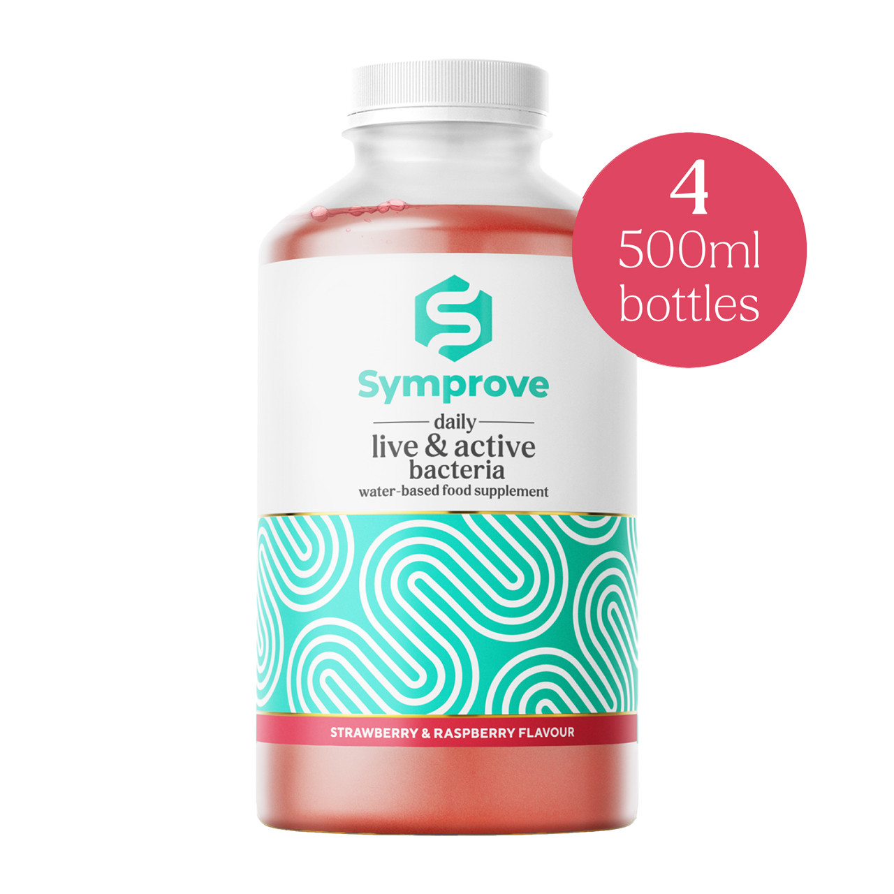 Symprove Daily Essential Probiotic - Strawberry & Raspberry, 4 x 500ml ...