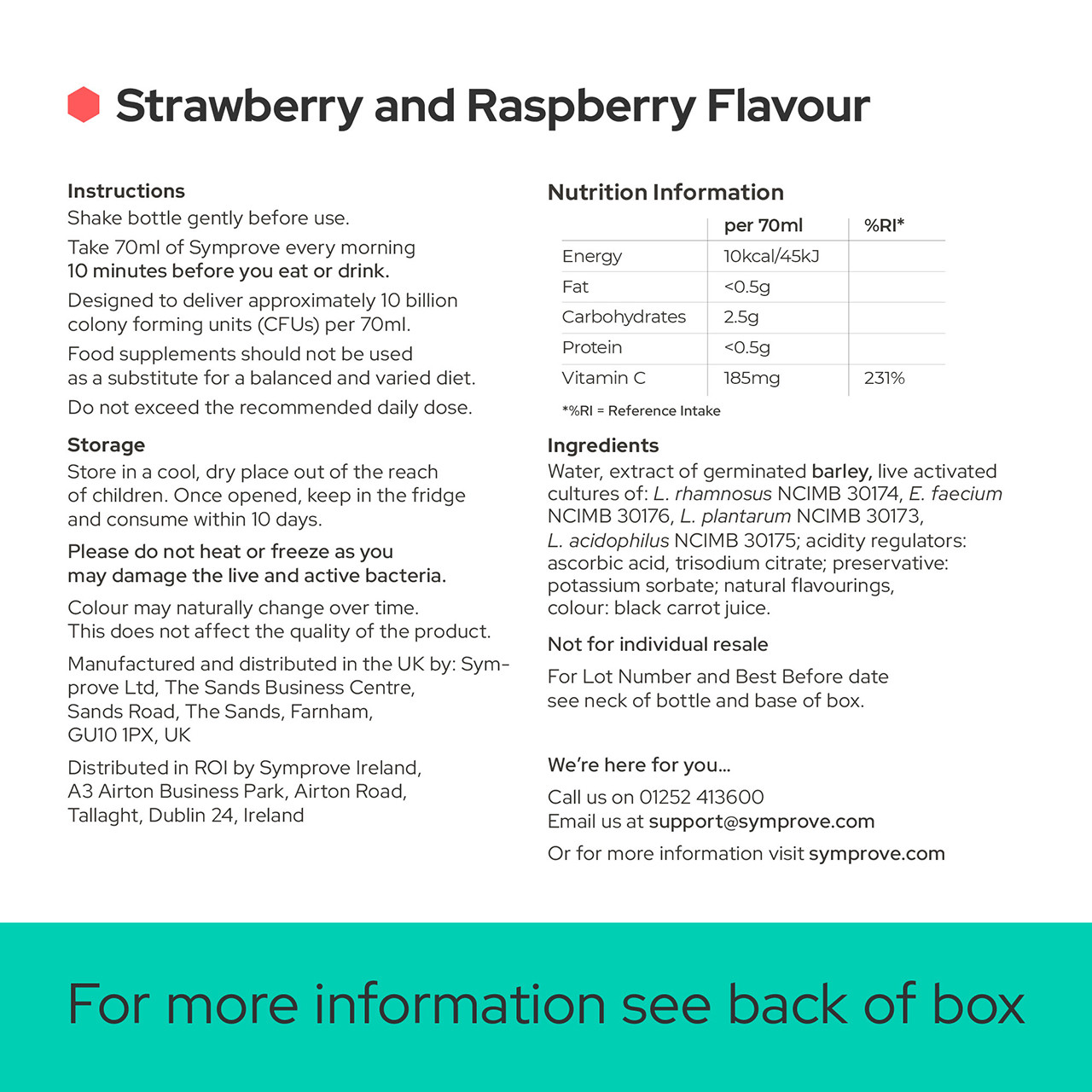 Symprove Daily Essential Probiotic - Strawberry & Raspberry, 4 x 500ml ...