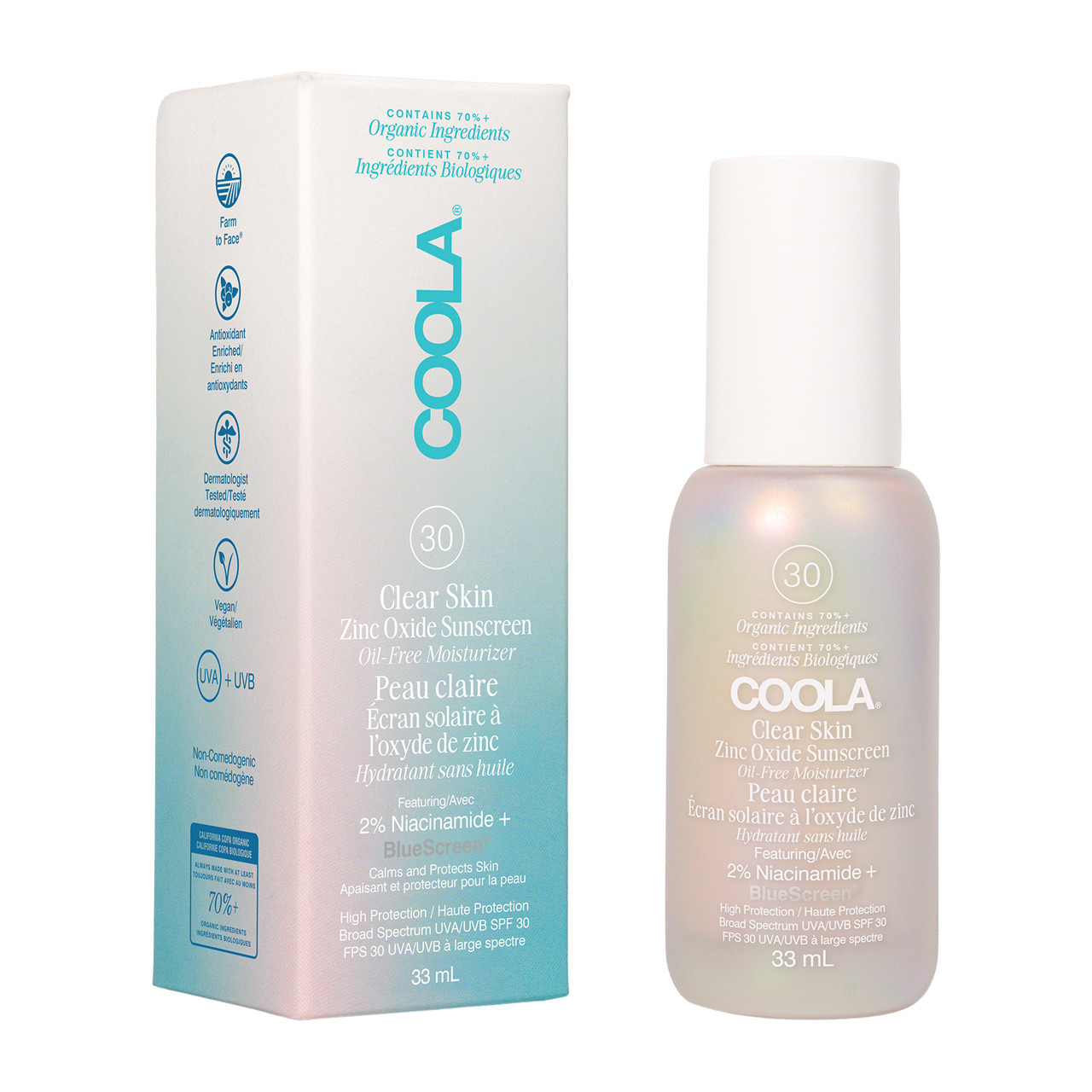 Coola Clear Skin Oil-Free Moisturizer SPF 30, 33ml - VictoriaHealth