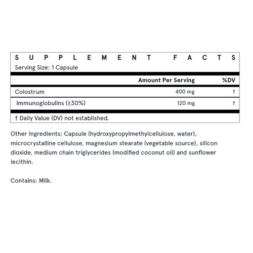 Jarrow Formulas Colostrum Prime Life, 400mg 120 Capsules - VictoriaHealth