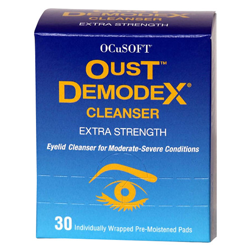 OCuSOFT Oust Demodex Cleanser - Extra Strength Wipes, 30 Pads ...