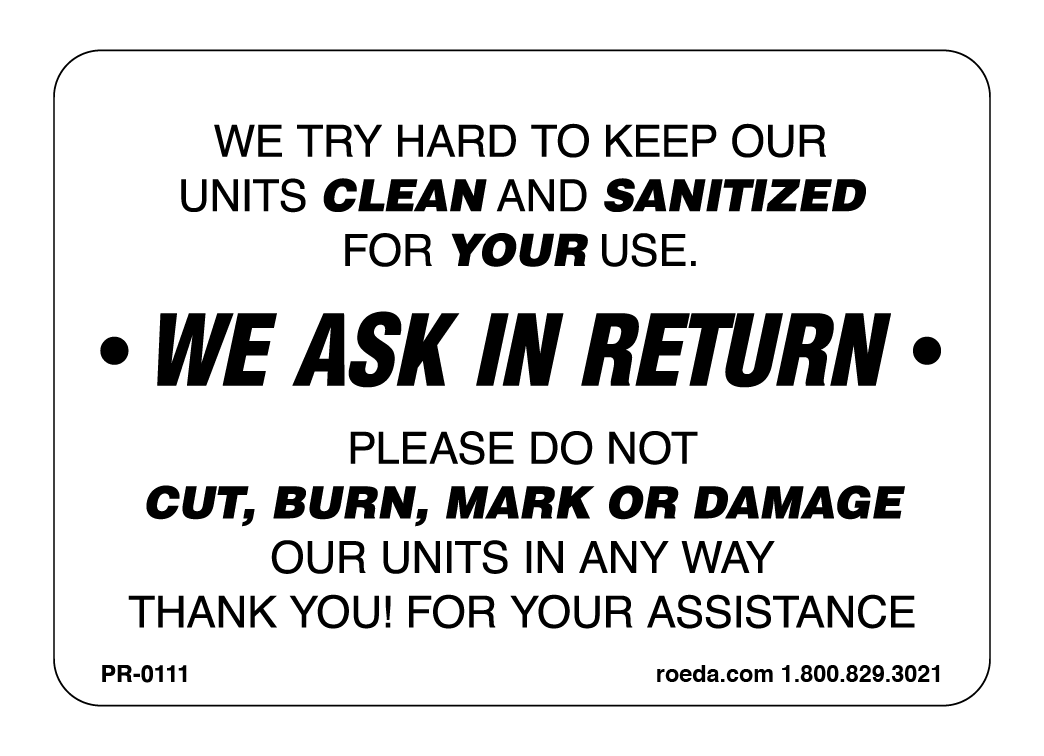 Sanitation Decals - Portable Restroom - Page 1 - Roeda