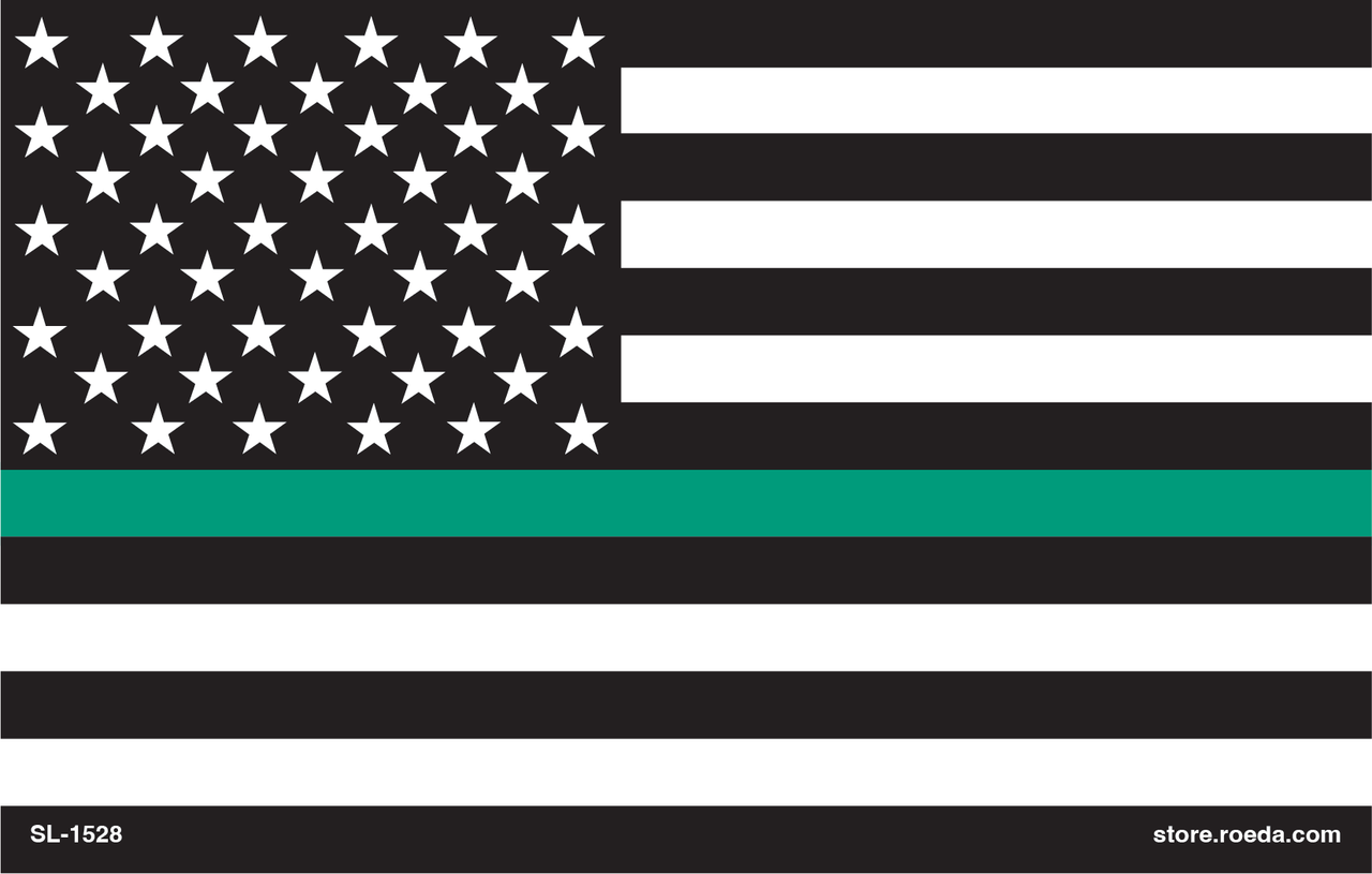 SL-1528 American Flag Thin Line (Green)
