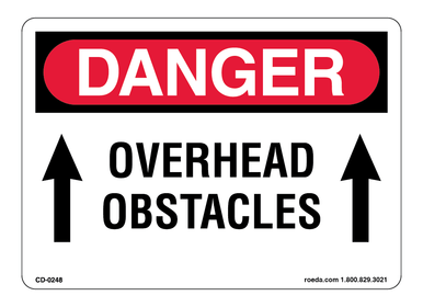Danger Overhead Obstacles Decal