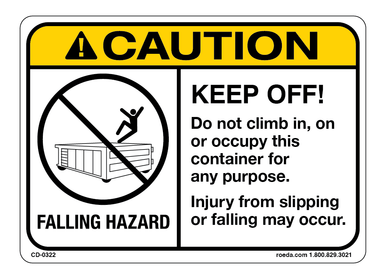 Caution Keep Off Falling Hazard Decal