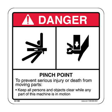 Danger - Pinch Point Decal