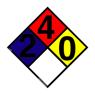 7.5" x 7.5" NFPA 704 Propane Gas Diamond Decal, Sticker, Label