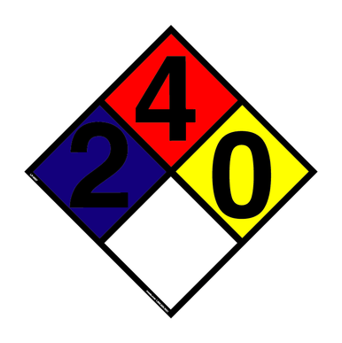 10.75" x 10.75" 4 Color NFPA 704 Diamond with Propane Gas Numbers Decal ...