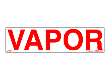 4" x 1" Vapor Decal, Red on White