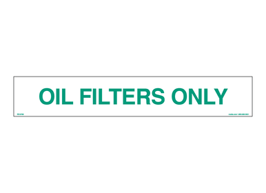 Oil Filters Only Decal
