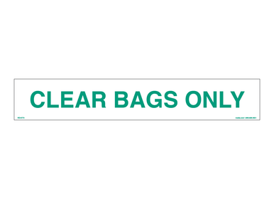 Clear Bags Only Decal