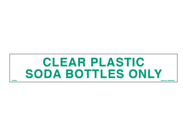 Clear Plastic, Soda Bottles Only Decal