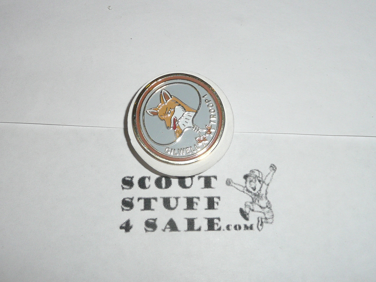 Wood Badge Gilwell Troop 1 Fox Round Pin - Scout