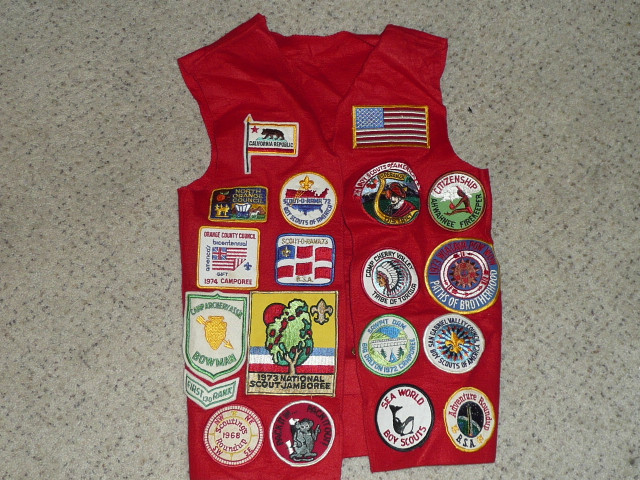 Boy Scout Leather Patch Vest from Orange County CA with Camp and other ...
