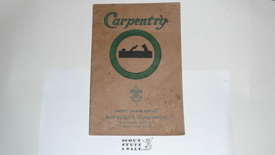 Carpentry Merit Badge Pamphlet, Type 3, Tan Cover, 11-30 Printing