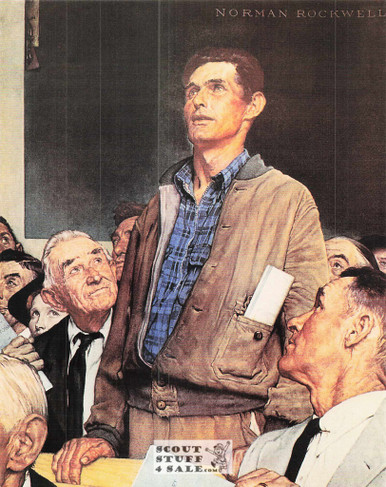 THE FOUR FREEDOMS FREEDOM OF SPEECH, Norman Rockwell Postcard, Classico ...