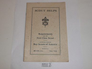 1920 Requirements for the First Class Scout Scout Helps